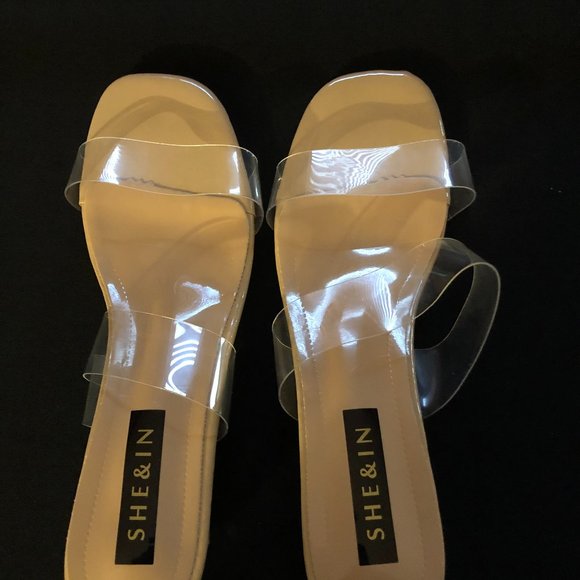 SHEIN | Shoes | Clear Double Strap Mules | Poshmark
